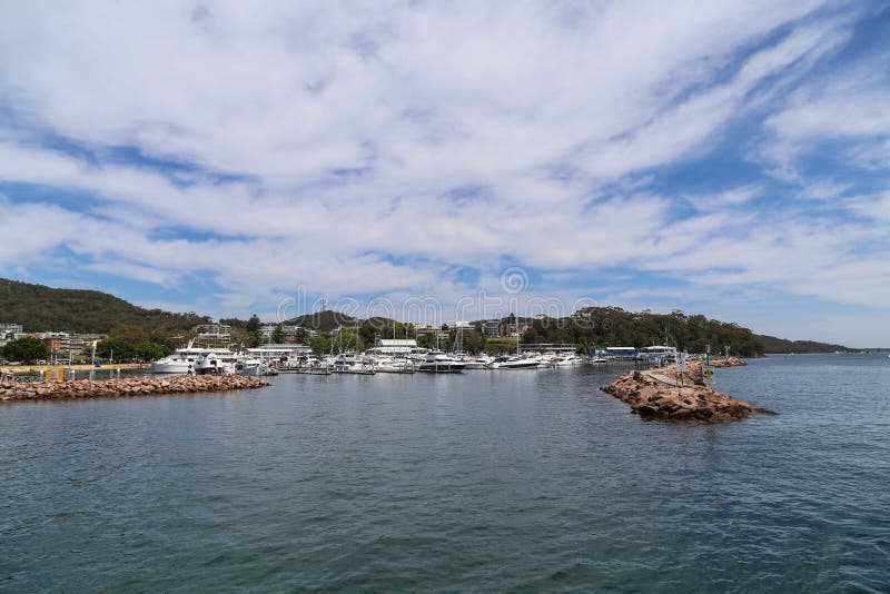 The Landscape in Port Stephens,australia Stock Photo - Image of sailing ...