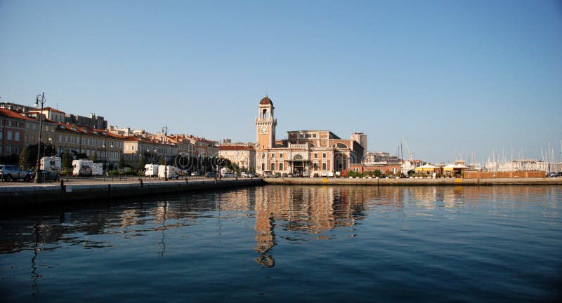 Landscape of a Port in Trieste Stock Photo - Image of reflect, blue ...
