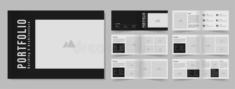 Landscape Portfolio Template Architecture Portfolio Layout Stock Vector ...
