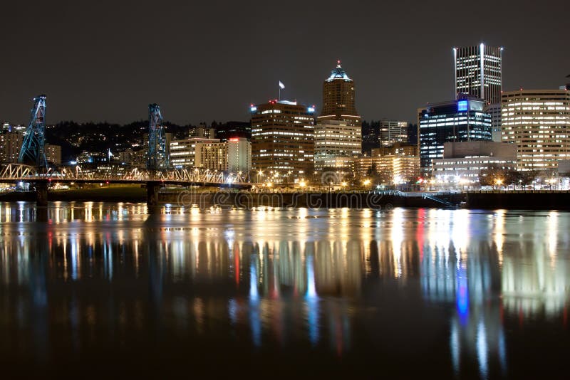 Landscape of Portland, Oregon, USA. Stock Photo - Image of bridge ...