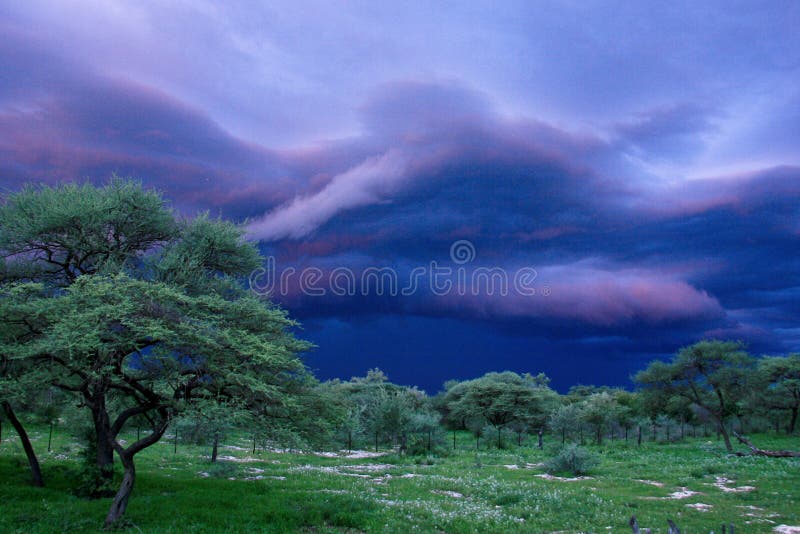 Landscape of Powerful Dark Storm Front in Outjo Namibia Stock Photo ...