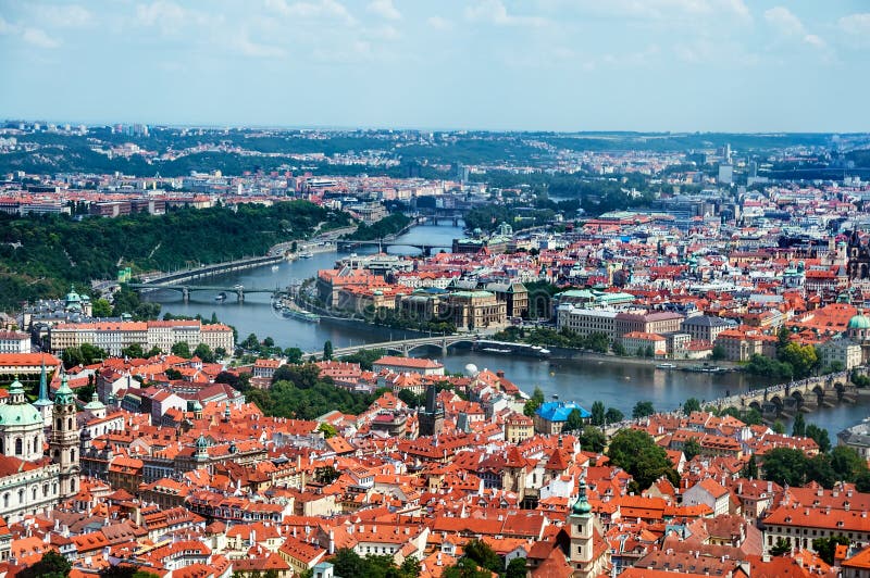 Landscape of Prague, Aerial View Stock Image - Image of locations ...