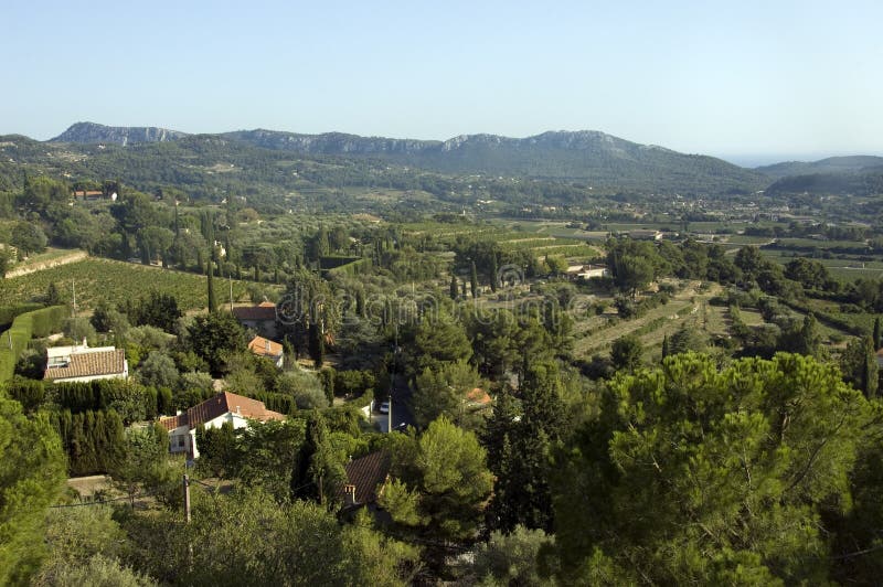 Landscape in Provence and Mediterranean Sea Stock Photo - Image of ...