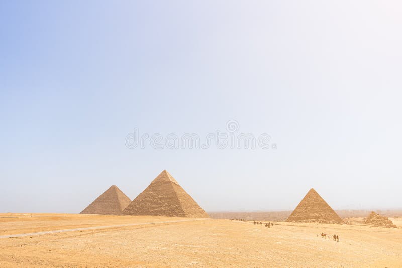 Landscape of the Pyramids of Giza in Egypt Stock Photo - Image of ...