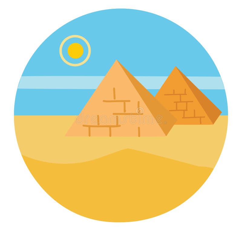 The Landscape of Pyramids and the Rising Sun Vector or Color ...