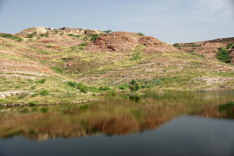 Landscape in Rajasthan stock photo. Image of lake, site - 6845928