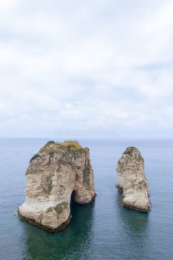 Rawsha Rock in Beirut - Lebanon Stock Image - Image of rock, beautiful ...