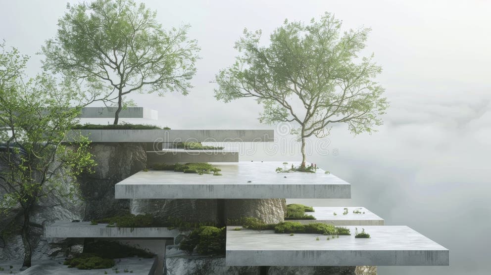 A Landscape of Rectangular Islands Stacked on Top of Each Other Like ...