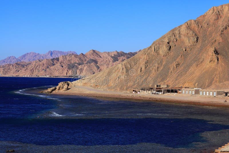 Landscape Red Cliff in Egypt Stock Image - Image of environment, drop ...