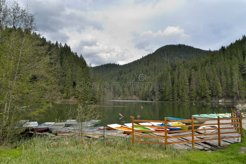 Landscape of Red Lake Romania Stock Image - Image of europe, lacul ...