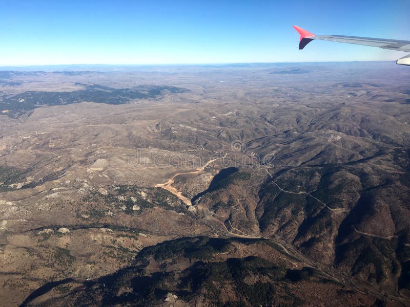 Landscape Relief Surface of the Earth from the Plane Window. Stock ...