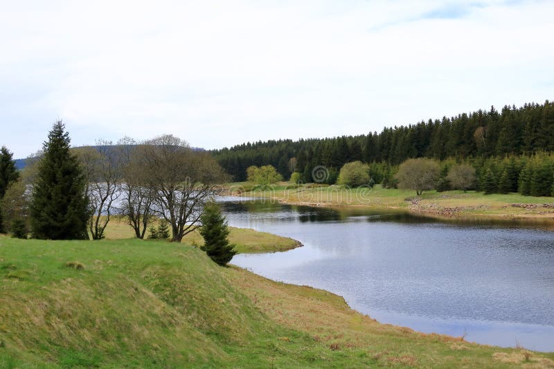 Landscape Reservoir Front Flaje Dam Czech Republic Stock Photos - Free ...