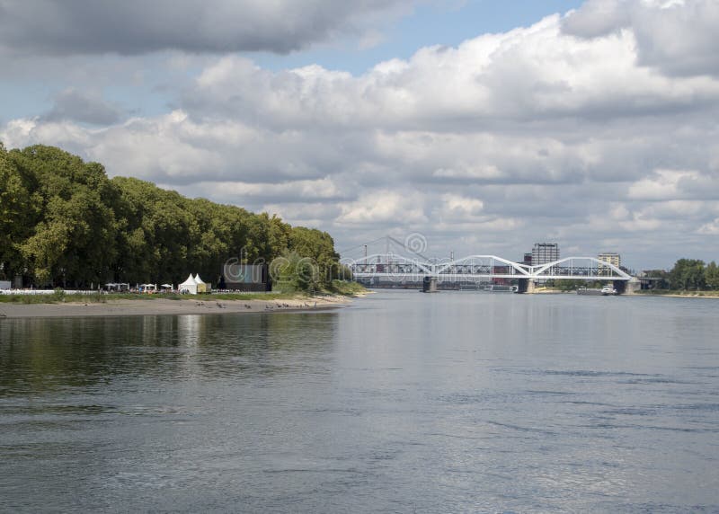 Landscape of Rhein River and Bridge in Mannheim Germany Editorial Photo ...