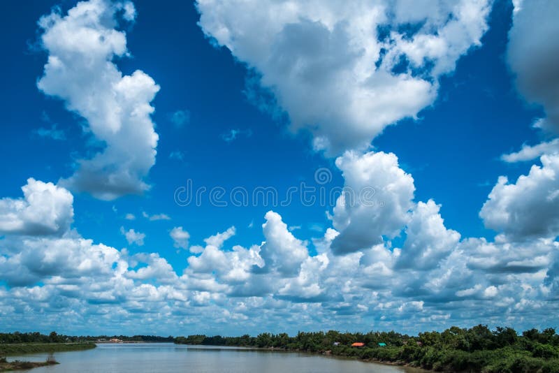 Landscape River with Blue Sky,beautiful Scenery Stock Photo - Image of ...