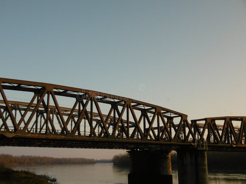 Landscape of the River with Bridge Stock Image - Image of bridge, river ...
