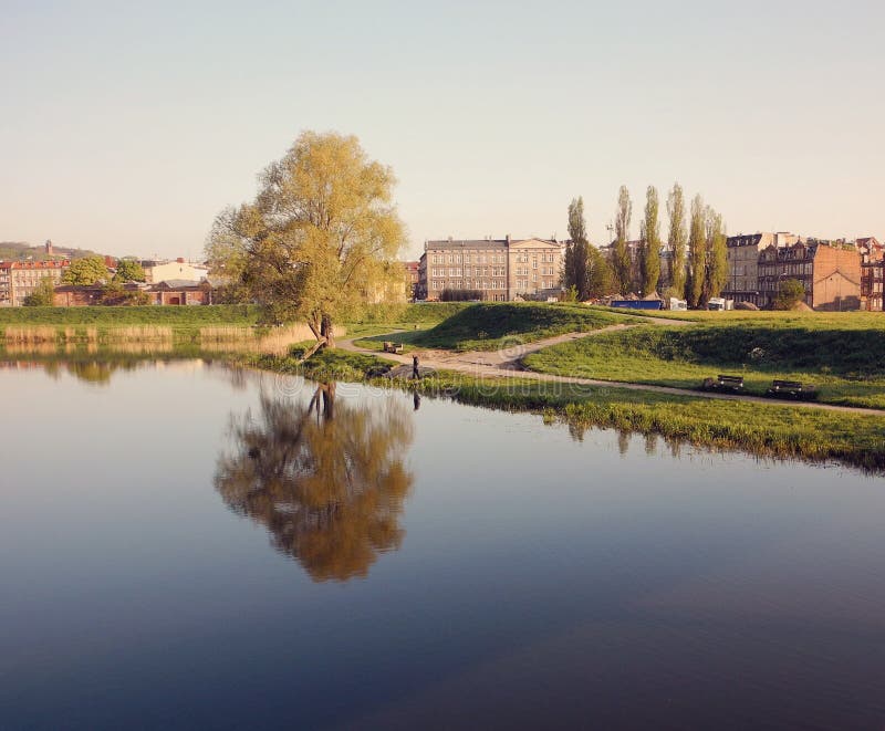 Landscape of the River in Gdansk. Stock Photo - Image of spring ...
