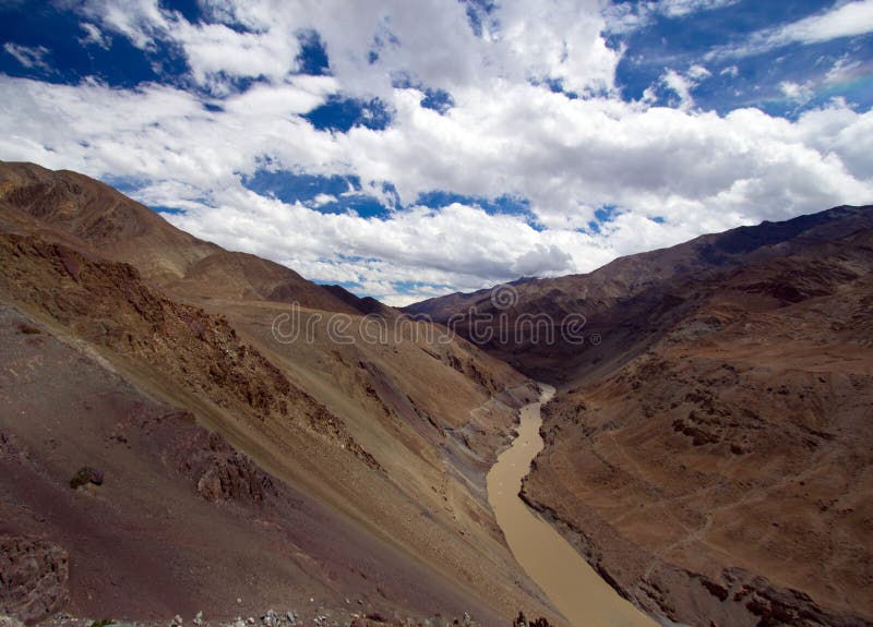 Landscape with River in Himalaya, North India Stock Image - Image of ...