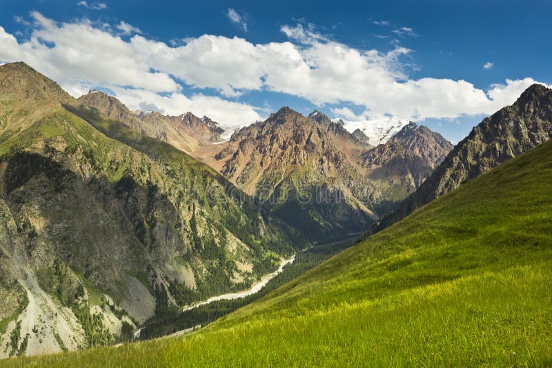 Landscape Mountain Lake Central Asia Stock Image - Image of nature ...