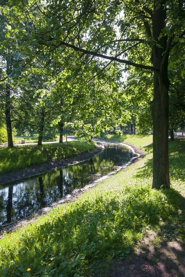 Landscape with River in the Park Stock Photo - Image of outdoors ...
