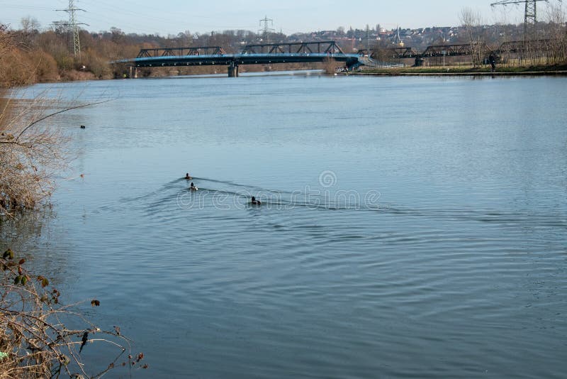 Ruhr River. Essen, Environment. Stock Image - Image of scenic ...