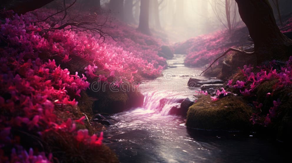Landscape of River Stream in the Mountains Stock Image - Image of ...
