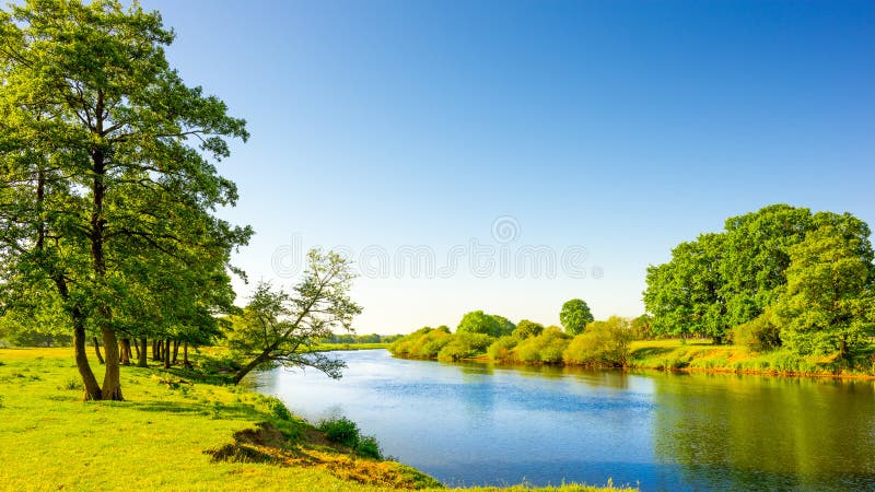 Landscape with river stock photo. Image of water, river - 96998970