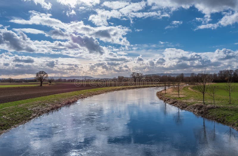 The Landscape of a River in Sunlight Stock Image - Image of sunshine ...