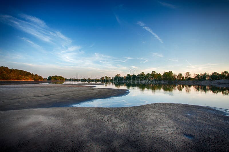 Sandy river on the river 1 stock photo. Image of stream - 110076496