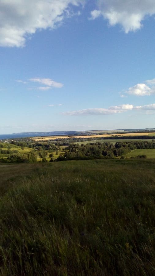 Landscape with Road and Clouds Stock Photo - Image of fields, road ...