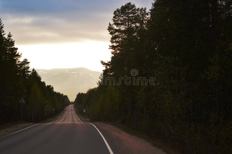 Landscape with Road and Clouds. Stock Image - Image of nature, clouds ...