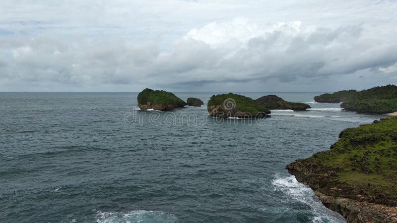 Landscape Rock Formation Islands Kasap Beach in Pacitan East Java ...