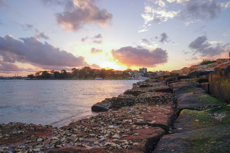 Landscape of Rock Harbour during Sun Setting Time Stock Image - Image ...