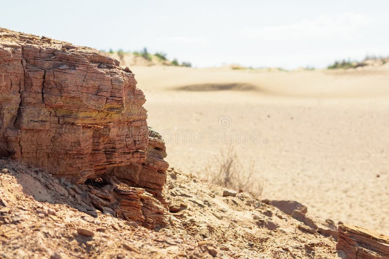 Landscape with Rock and Sand in Semi-desert Stock Image - Image of park ...