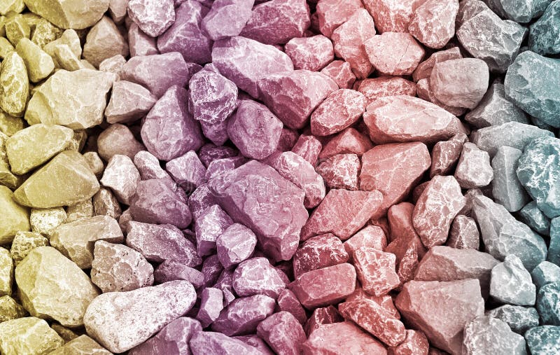 Assorted Rocks of Different Sizes and Colors Embedded in Concrete on an ...