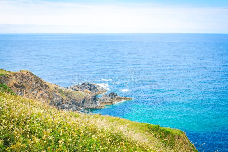 Landscape in Cornwall, England Stock Photo - Image of coast, marine ...