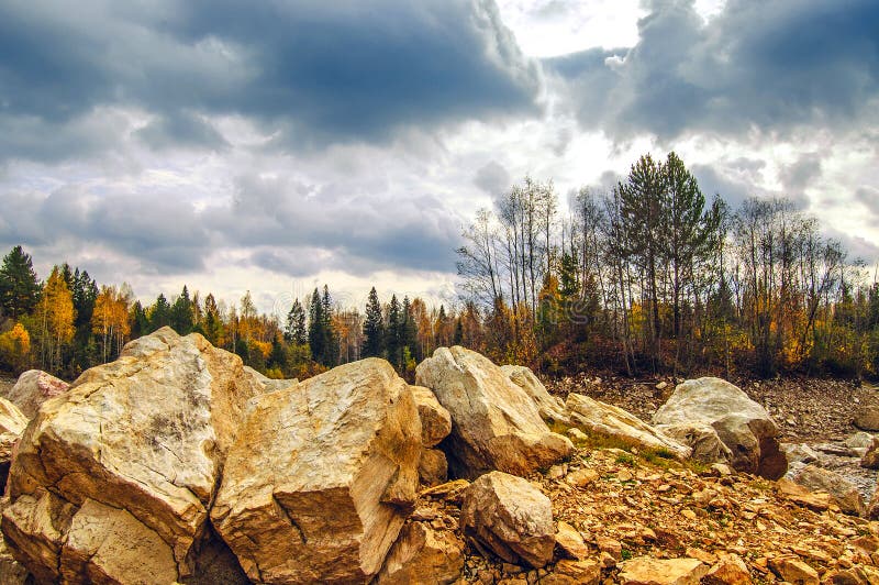 Landscape with Rocks in the Foreground Stock Image - Image of scenics ...