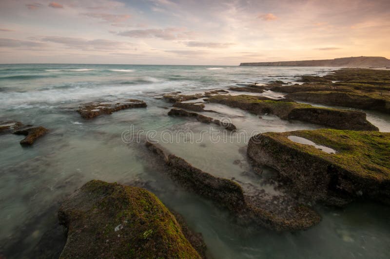Landscape of Rocks Formation on Beach in Sharqiya, Oman Stock Photo ...