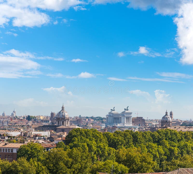 Landscape of Rome Under a Cloudy Sky Stock Image - Image of sunlight ...
