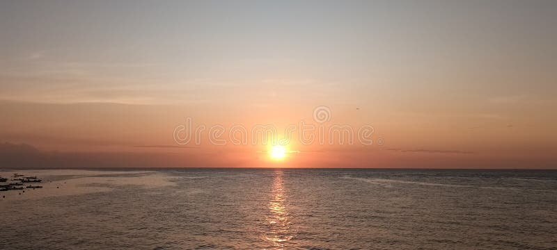 Landscape Royal Sunset Which Faces with the Healing Waves Stock Image ...