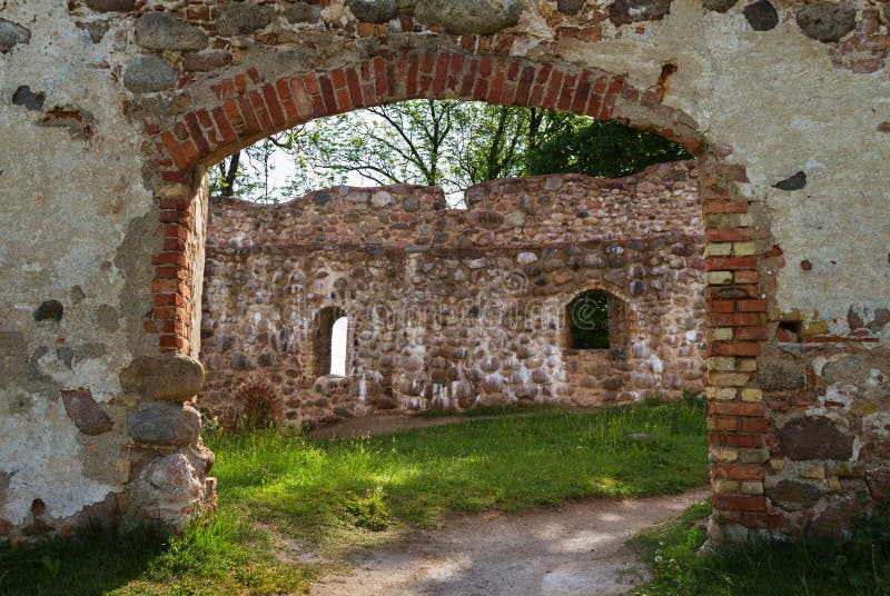 Landscape with ruins stock image. Image of ancient, spring - 161861013