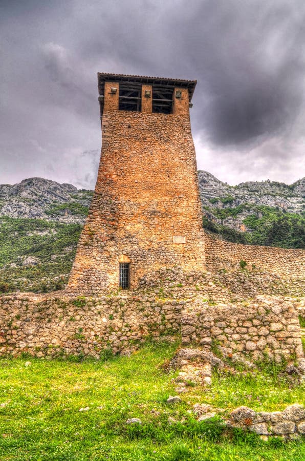 Landscape with Ruins of Kruje Castle, Albania Stock Photo - Image of ...