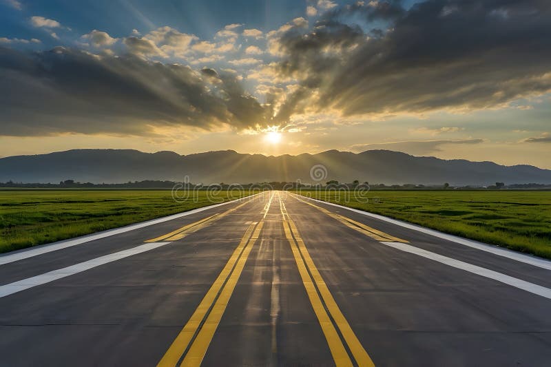 A landscape of a runway stock photo. Image of horizon - 321414106