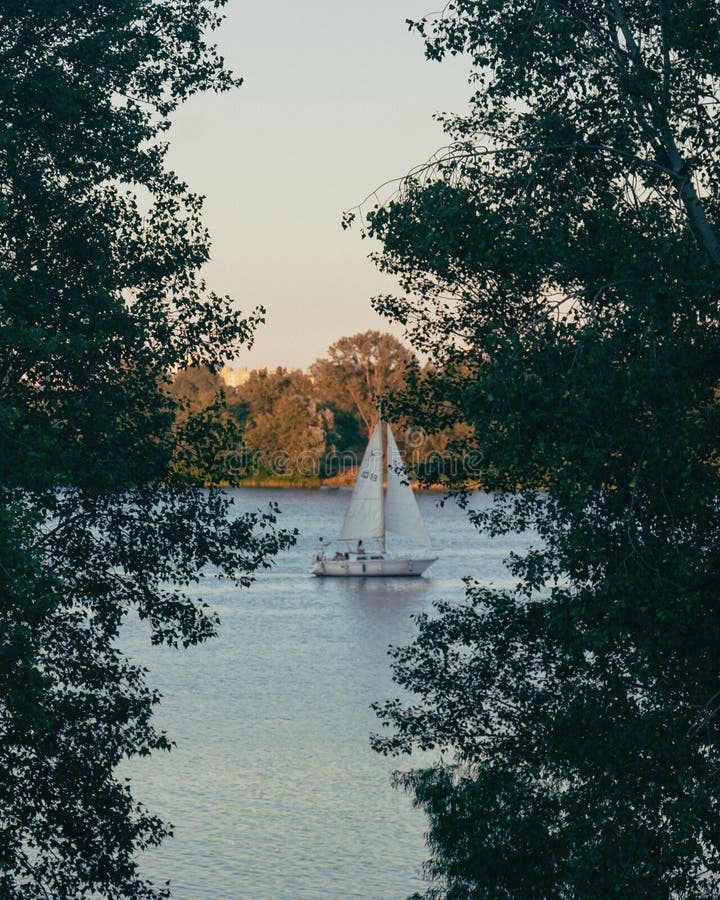 Landscape, Sailboat, River Landscape Stock Image - Image of sailboat ...