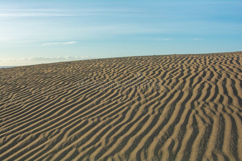 Landscape with Sand Pattern and Blue Sky Stock Image - Image of texture ...