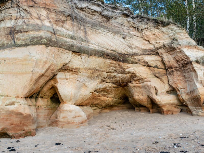 Landscape with Sandstone Cliff, Interesting Sand Structure and ...