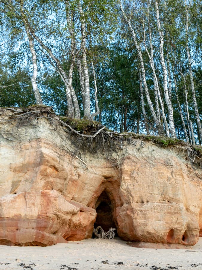 Landscape with Sandstone Cliff, Interesting Sand Structure and ...
