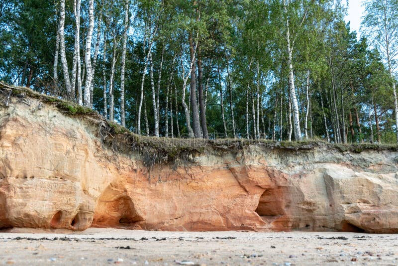 Landscape with Sandstone Cliff, Interesting Sand Structure and ...