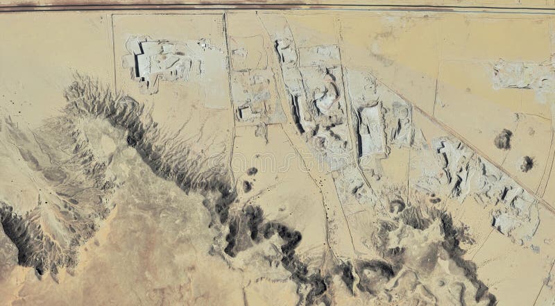 The Landscape of the Sandy Desert in Qatar from a Bird S Eye View Stock ...