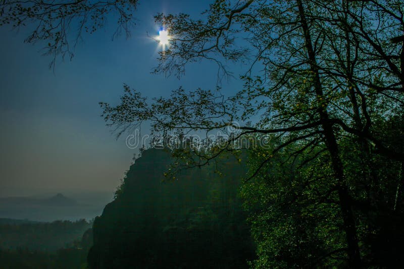 Landscape in the Saxonian Suisse Stock Image - Image of geology, valley ...