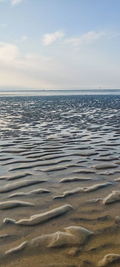 Landscape Scenery of Sunset on the Textured Beaches of Goa. Stock Image ...